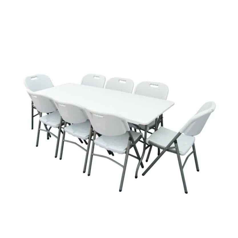 8ft Fold Up Tables & Chairs Set Hire – bookabar03